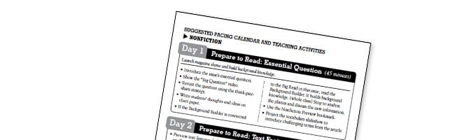 Planning With the Pacing Guide